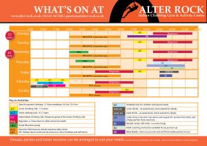 Activity Timetable - What's On at Alter Rock - Alter Rock